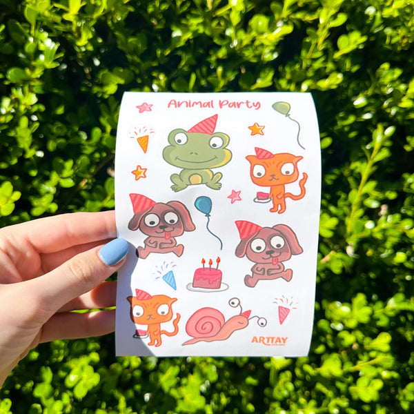 Animal Party Sticker Sheet – Arttay Designs